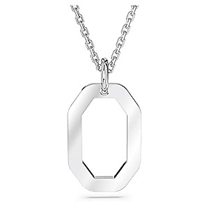 SWAROVSKI Dextera Pendant Necklace, Octagon Shape with White Crystal Pavé on Gold-Tone Finished Chain, Part of the Dextera Collection