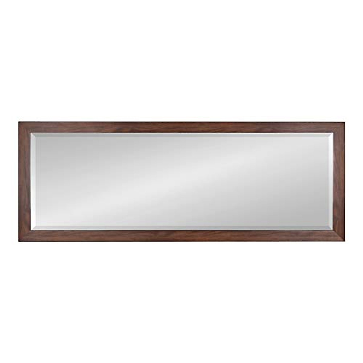 DesignOvation Beatrice Transitional Framed Panel Wall Mirror, 19 x 51, Walnut Brown, Chic Full Length Mirror for Wall