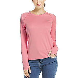 Willit Women's UPF 50+ Sun Protection Shirt Long Sleeve SPF UV Shirt Rash Guard Swim Hiking Fishing Tops Lightweight Pink S