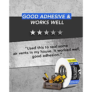 Professional Grade Aluminum Foil Tape - 2 Inch by 210 Feet (70 Yards) 3.6 Mil - High Temperature - Perfect for HVAC, Sealing & Patching Hot & Cold Air Ducts, Metal Repair, More!