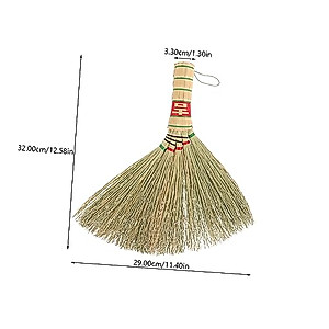 Healeved Desk Cleaning Broom Pet Waste Broom Miniature Dustpan and Brush Natural Straw Broom Hand Handle Broom Hand Whisk Broom Dusting Brush Compact Dustpan and Brush Sorghum Grass