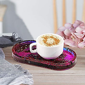 2 Pieces DIY Tray Silicone Resin Mold - Oval Jewelry Making Molds, Clear Epoxy Resin Casting Mold for DIY Jewelry Container Ring Trinket Storage Plate Mould with Resin, Handmade Soap Etc