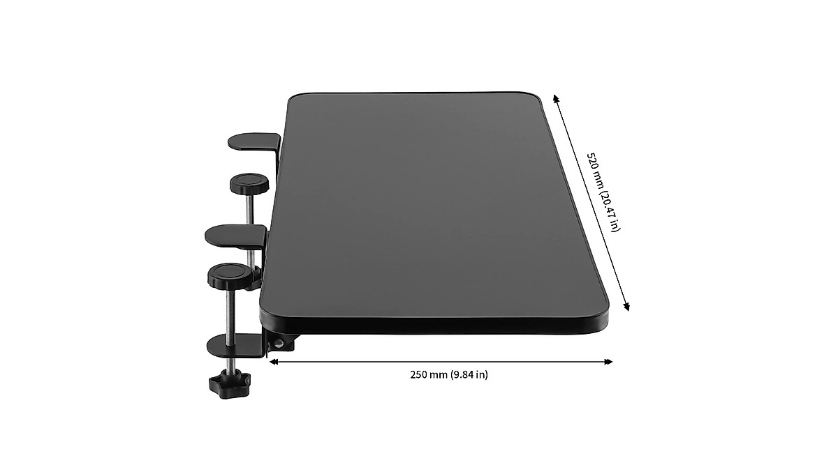 JAPCHET Ergonomic Desk Extender Tray - Space-Saving Clamp-On Platform