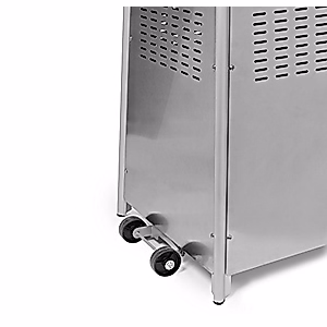 Thermo Tiki Deluxe Propane Outdoor Patio Heater - Pyramid Style w/Dancing Flame (Floor Standing) - Stainless Steel