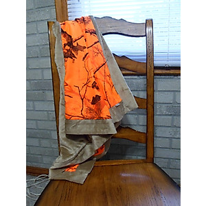 Realtree Blaze Orange Camo Baby Blanket Super Soft Faux Suede Front Microfur Backing 34 x 34 Camo Receiving Blanket