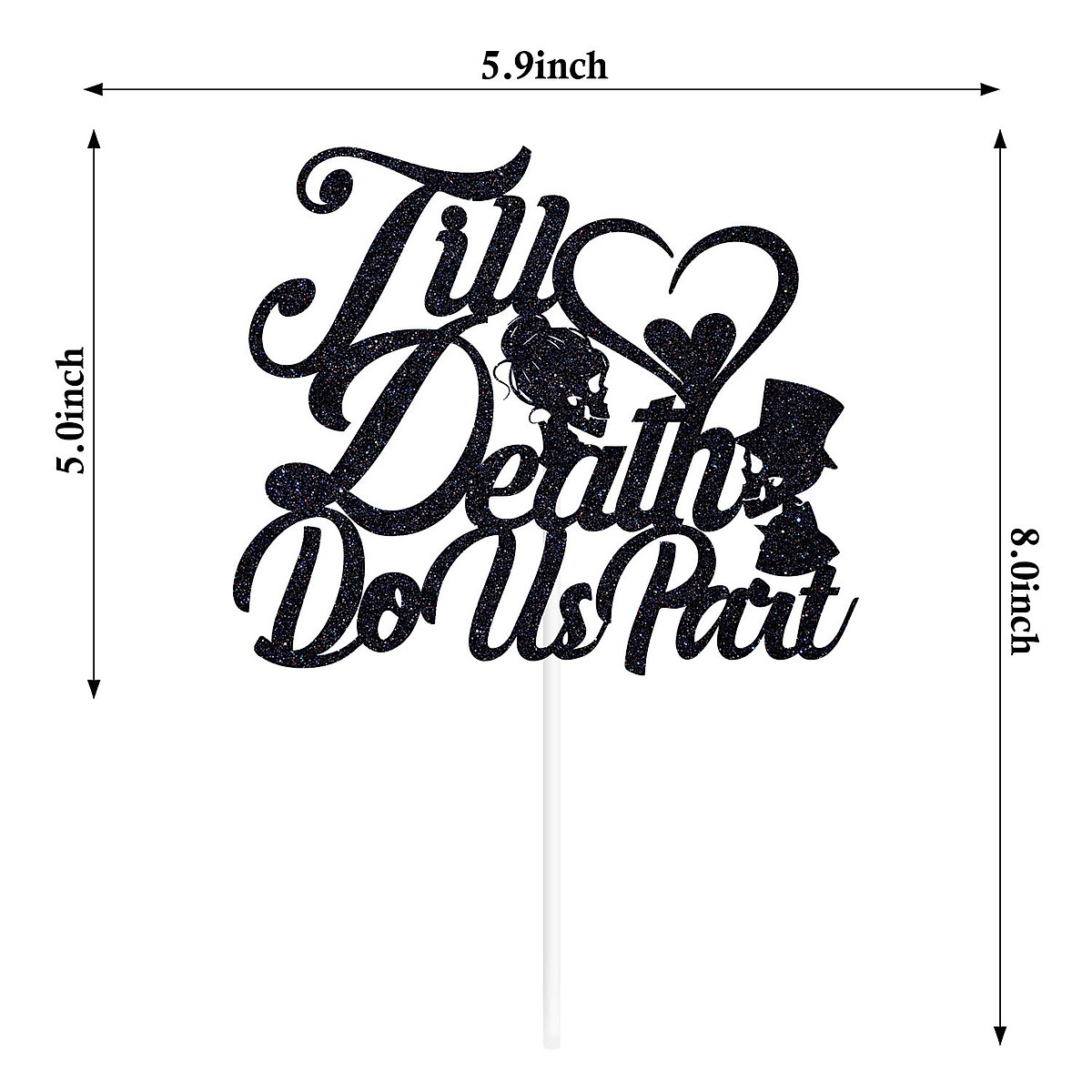 Till Death Do Us Part Cake Topper, Till Death My Love, Halloween Skull Wedding Cake Decor, Wedding Engagement/Bridal Shower Party Decortions