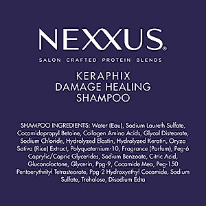 Nexxus Keraphix Shampoo for Damaged Hair Keraphix with ProteinFusion Silicone-Free with Keratin Protein and Black Rice 13.5 oz
