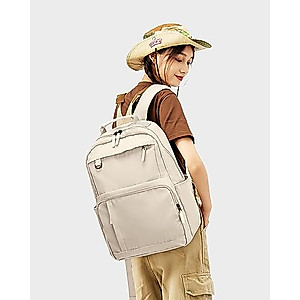bergsalz White Laptop Backpack For Women Men Travel Backpack Carry On Backpack Casual Daypack Backpacks Lightweigt Waterproof College Essentials Backpack Work Teacher Backpack Purses For Women