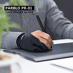 Parblo PR-01 Two-Finger Artist Glove for Graphics Drawing Tablet,Digital Drawing Glove for Right Hand and Left Hand,One Size