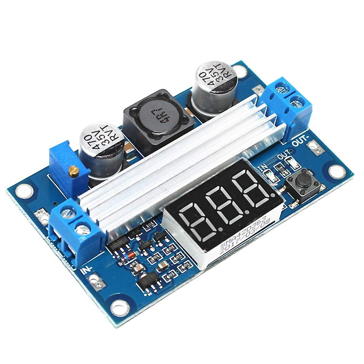 Onyehn DC-DC Boost Voltage Converter Module,100W High Power Adjustable Output 3.5-35V Power Regulator Board LTC1871 with LED Voltage Meter(2 Pack)