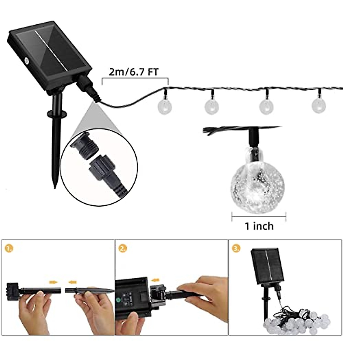 WERTIOO 55FT 100 Led Solar String Lights Outdoor with Remote, Waterproof Solar Powered Outdoor Lights with 8 Lighting Modes for Patio Gazebo Porch Camping Tree Garden (Warm White)