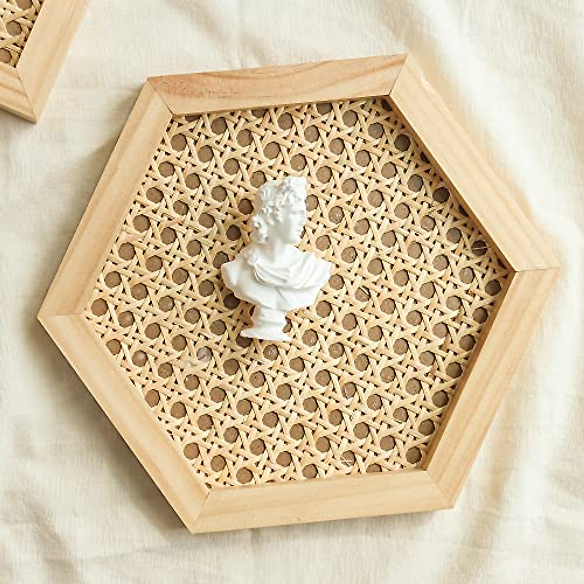 Hexagon Premium Rattan hometray, Serving Tray, Rattan Food Tray, Handmade Rattan Tray, Coffee Tray, Tray Hexagonal, Accessory Trays, Jewelry Tray, Decorate Tray (Wood)