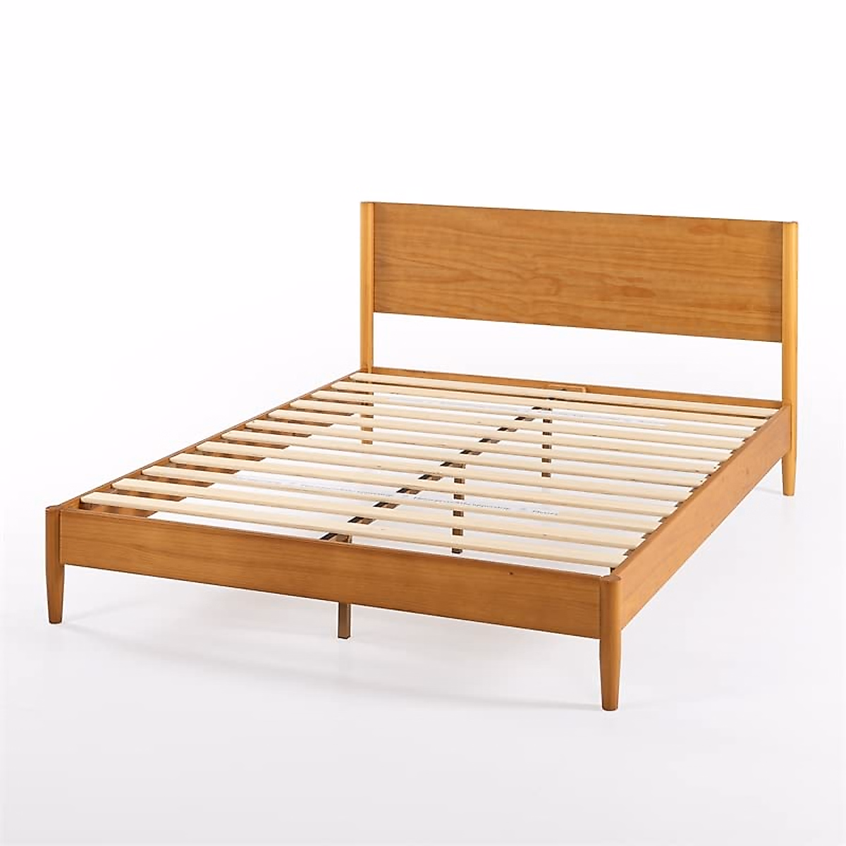 ZINUS Allen Mid Century Wood Platform Bed Frame / Solid Wood Foundation / Wood Slat Support / No Box Spring Needed / Easy Assembly, Full, Brown