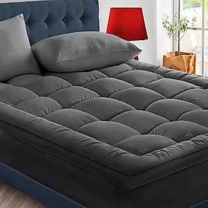 CYMULA Full Size Mattress Topper - Extra Thick Cooling Mattress Pad Cover for Back Pain - Soft Mattress Protector Firm Bed Topper Pillow Top with 8-21 Inch Deep Pocket 3D Snow Down Alternative Fill