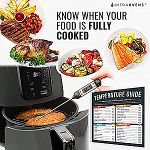 Air Fryer Cheat Sheet Cooking Times Chart Magnet Accessories for Refrigerator + Airfryer Baking & Grilling Cook Books and Kitchen Magnetic Fridge Food Temperature Guide for Quick Reference