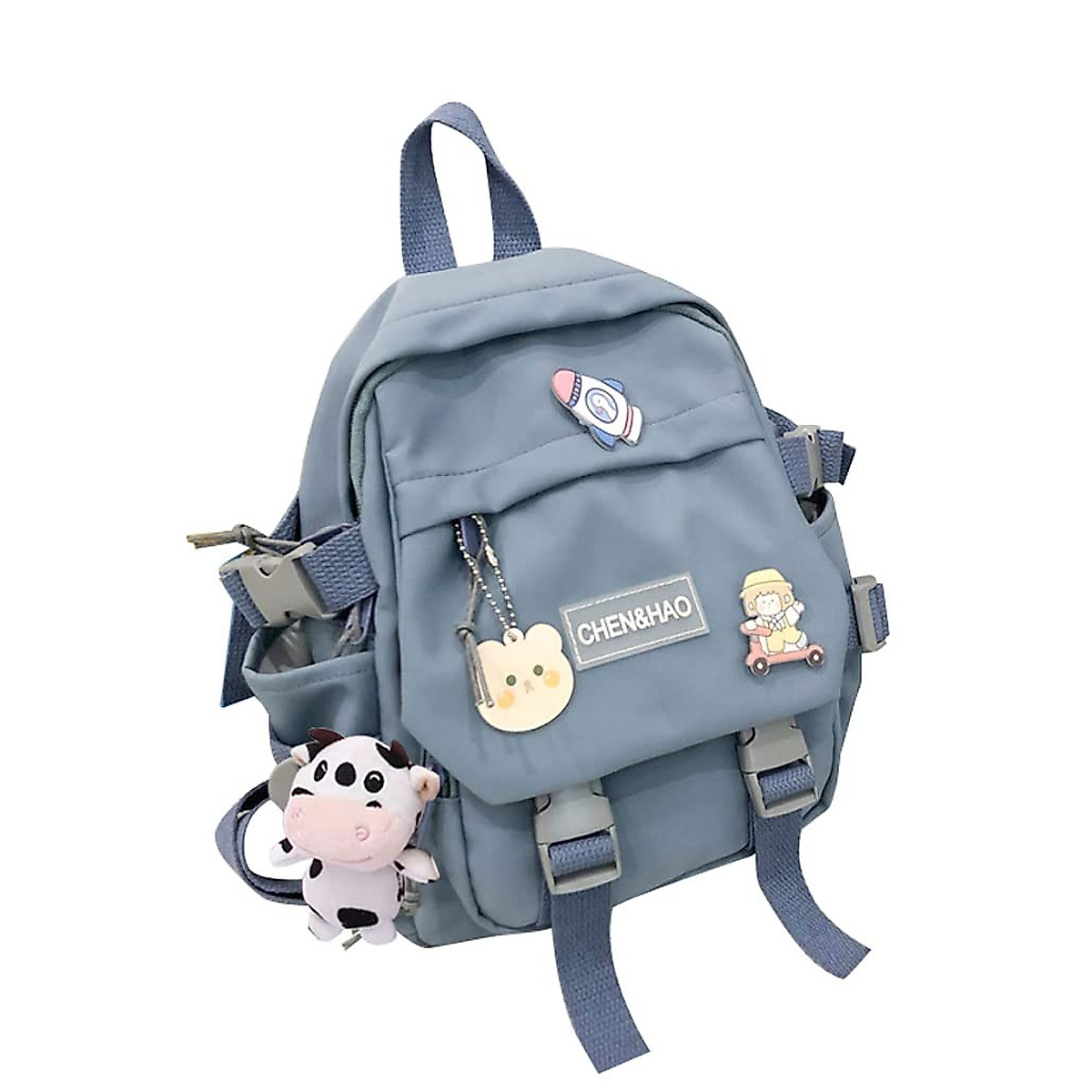 Eagerrich Cute Mini Backpack with Cute Pin Accessories Plush Pendant School Backpack Cute Mini Aesthetic Backpack for School