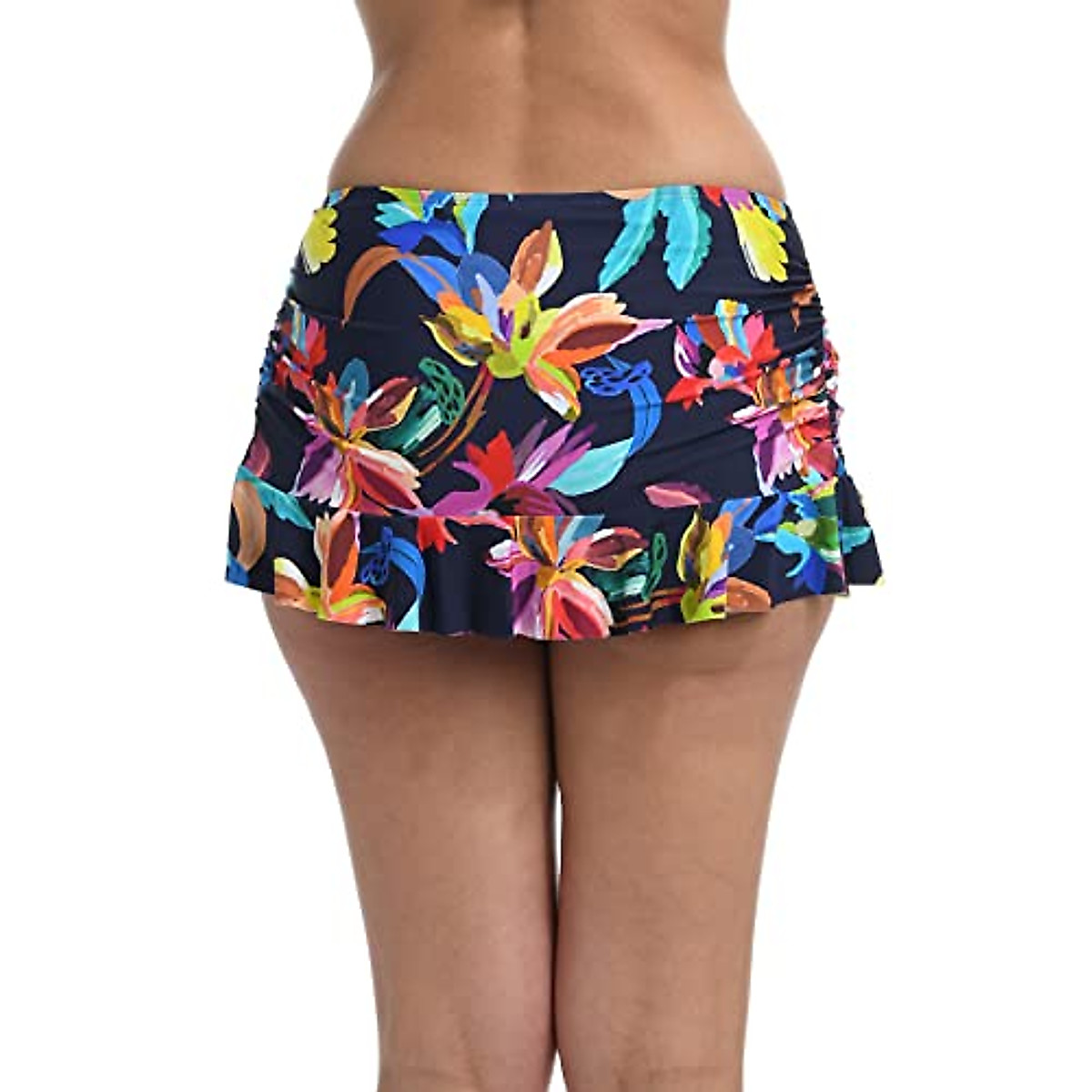 La Blanca Women's Skirted Ruffle Hipster Bikini Swimsuit Bottom, Indigo//by The Sea, 12