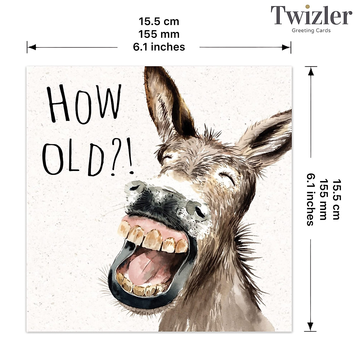 Twizler Funny Birthday Card with Donkey – Funny Card Birthday – Happy Birthday Card – Funny Birthday Card Men – Funny Birthday Card Women – Funny Birthday Card For Him – Funny Birthday Card For Her