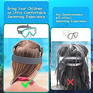 Vvinca Kids-Goggles with Nose Cover, Diving Mask Elastic Fabric Strap Anti Fog Anti Shattered Lens for Kids Swim Goggles 3-14