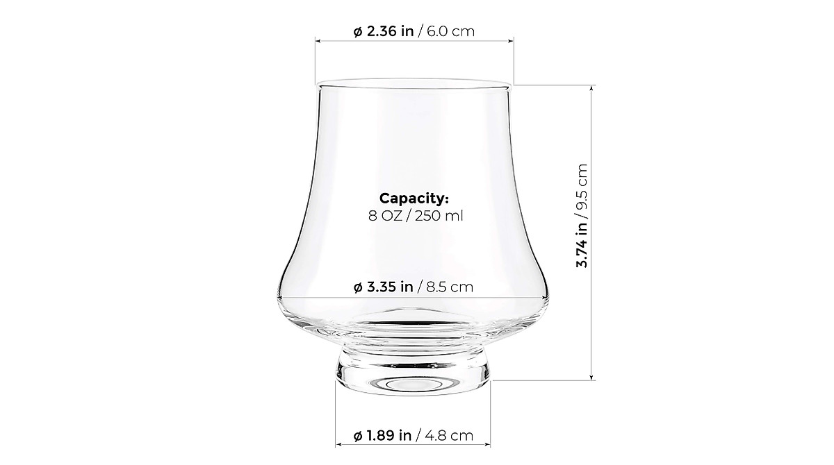 LUXBE Bourbon Whisky Snifter Glass Set - 4 Handcrafted