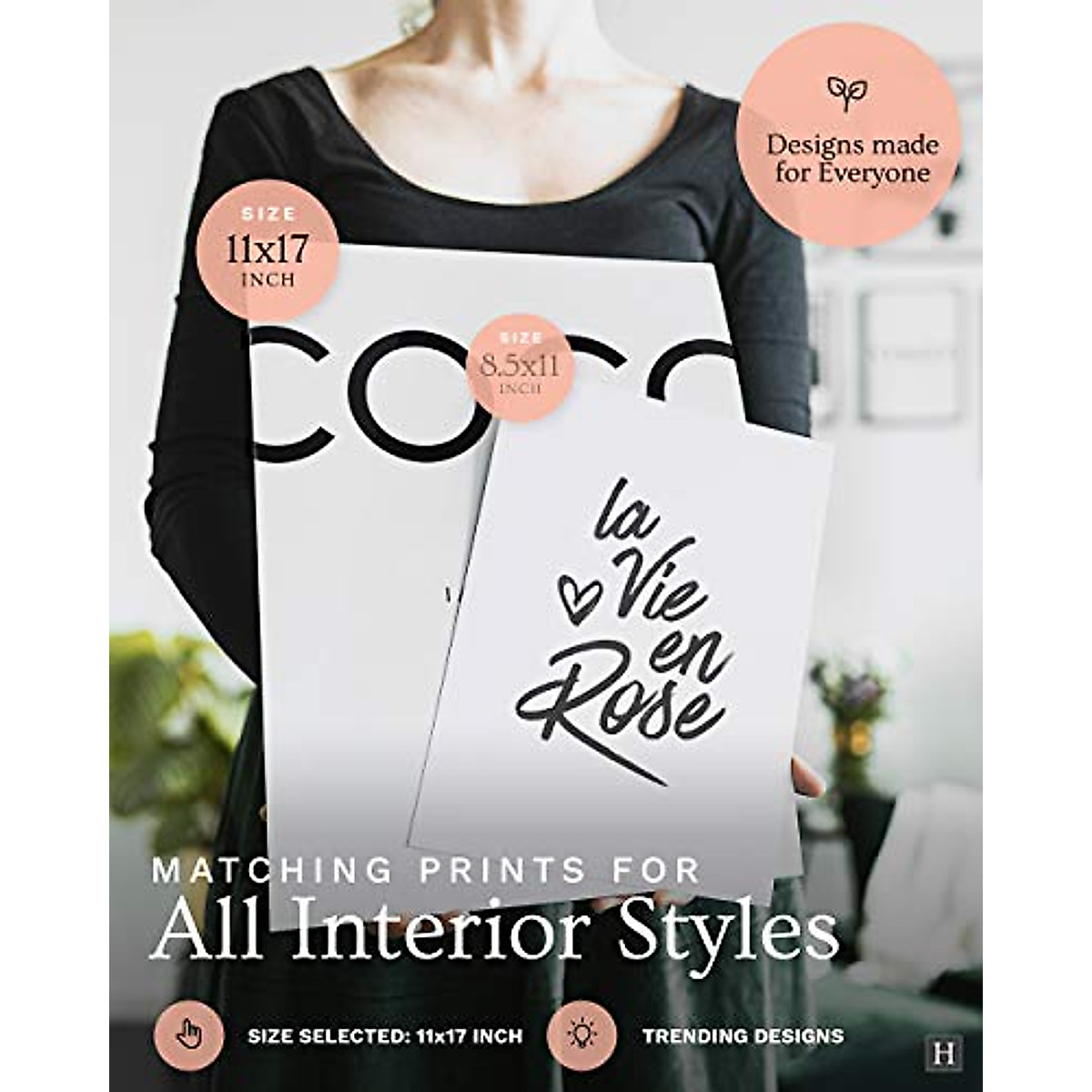 Heimlich Motivational Wall Art UNFRAMED Set of 4 Motivational Poster | Positive Quotes Wall Decor for Minimalist Wall Art & Inspirational Wall Art Set of | 4 Wall Prints, Coco, 4X [11x17]