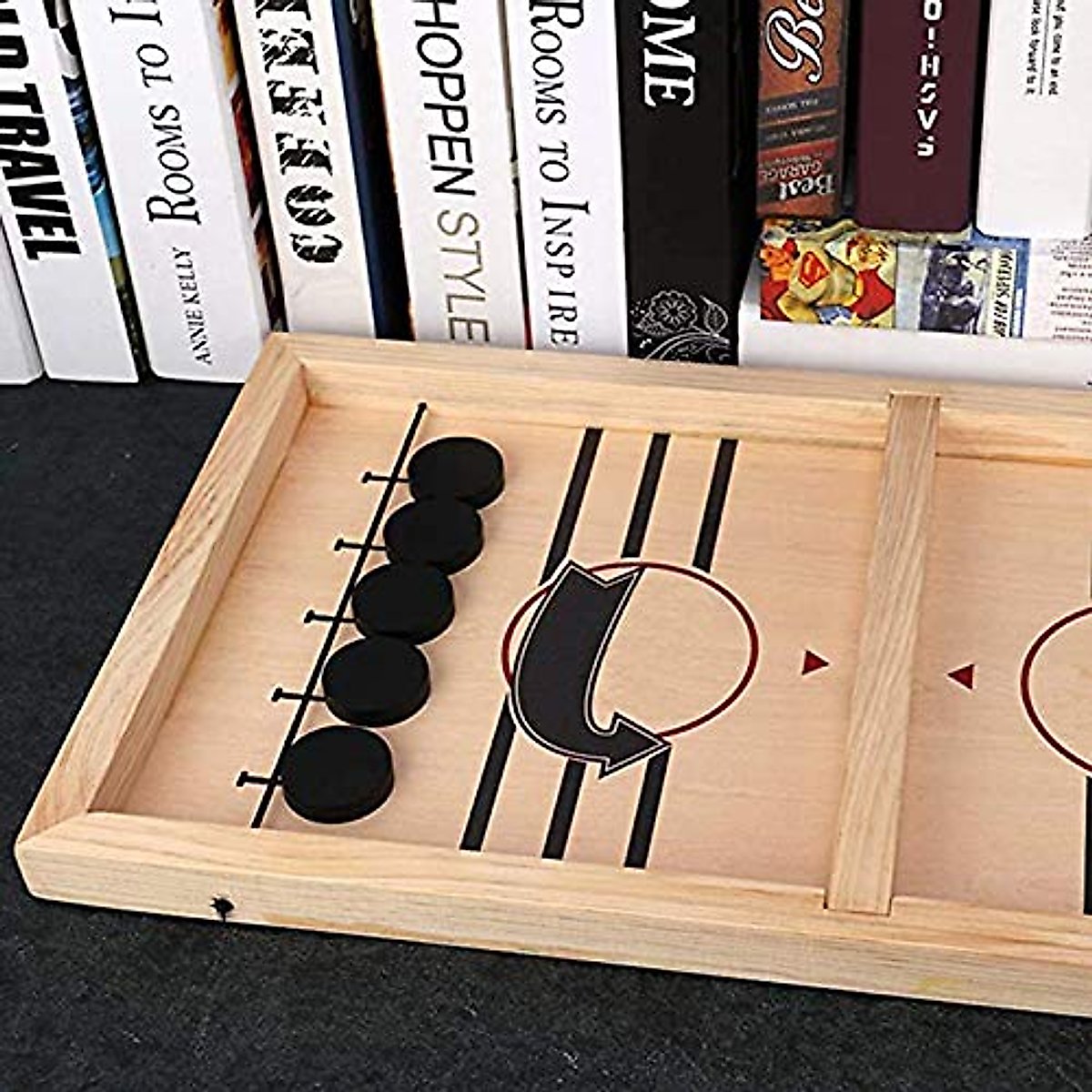 Fast Sling Puck Game Paced,Tinfence Table Desktop Battle,Winner Board Games Toys for Adults Parent-Child Interactive Chess Game (22.7 x 12.5 in)