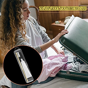 WYOMER Pack of 4 Travel Size Toothbrush Case Holder, Transparent Plastic Toothbrush Case Portable Toothbrush Storage, Hard Plastic Transparent Toothbrush Carrying Box for Traveling