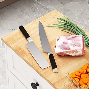 Vabches Trash Cabinet Double Trash Can, Dog Proof Tilt Out Trash Bin Holder, Hideaway Free Standing Recycling Cabinet with 2 Drawers for Kitchen Living Room White