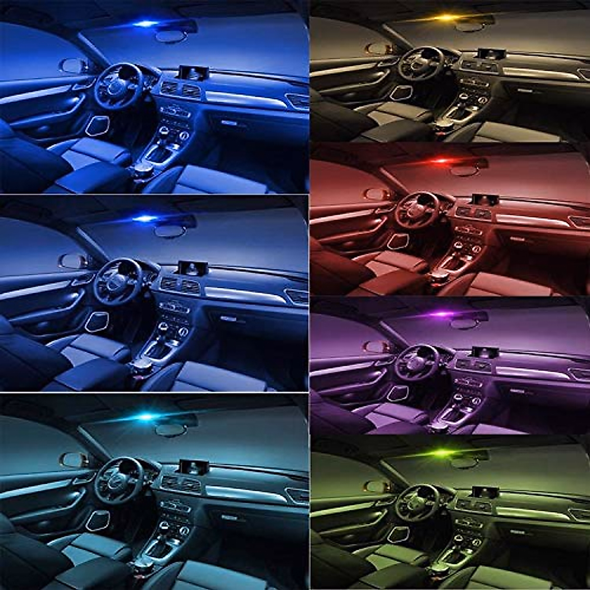 ICBEAMER T10 194 168 w5w RGB LED Remote Atmosphere light Bulbs Strobe 16 Colors Replace Map/Dome/License Plate/Parking
