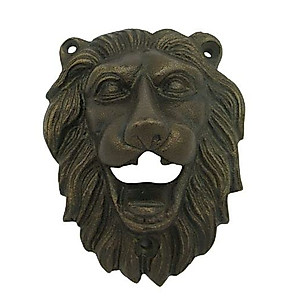 Cast Iron Wall Mounted Lion Head Themed Bottle Opener Bron e