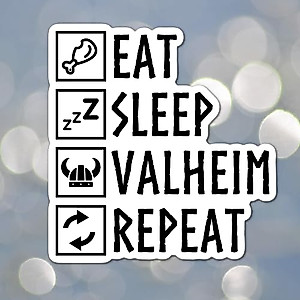 Popular Trending Survival Viking Video Computer Game Laminated Sticker gift perfect for laptop, kindle, pc, tumbler, tablet and more Norse God Odin Troll Raven (Valheim)