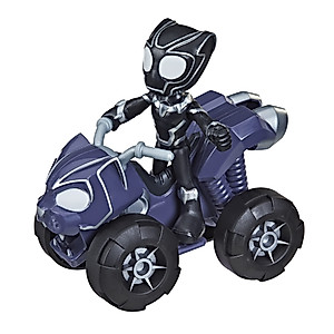 Marvel Spidey and His Amazing Friends Black Panther Action Figure and Panther Patroller Vehicle, for Kids Ages 3 and Up