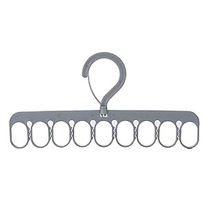 Clothes Hanger, Laundry Drying Rack Multi-use Strong Construction Plastic Home Hotel Apartment Excellent Clamping Organizer Hanger for Gifts - Grey