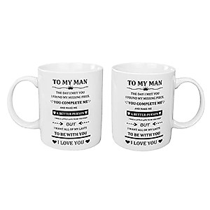 INOGIH Personalized Tea and Coffee-Ceramic-Mug Coffee Tea Cup for Dad/Father/Husband/Boyfriend Funny Cute Love Gift for Valentines Day White Ceramic Novelty Tea Cup