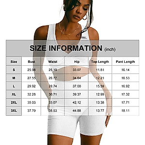 Plilima Casual Workout Sets Two Piece Outfits for Women Ribbed Crop Tank Top High Waist Leggings Yoga Outfits Short Sets XL