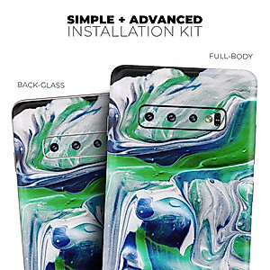 DesignSkinz Liquid Abstract Paint V39 Protective Vinyl Decal Wrap Skin Cover Compatible with The Samsung Galaxy S20 (Screen Trim & Back Glass Skin)