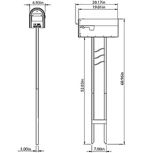 Architectural Mailboxes Franklin Galvanized Steel Mailbox and Post Kit, FM11KITEC, Black, Medium Capacity