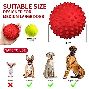 Apasiri 𝐔𝐩𝐠𝐫𝐚𝐝𝐞𝐝 𝐕𝐞𝐫𝐬𝐢𝐨𝐧 Squeaky Toys for Large Dogs, Aggressive Chewers, Tough Spiky Ball Durable Floatable Rubber Pet Toys for Medium Breed
