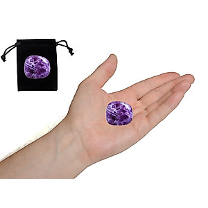 Amethyst Healing Crystal Stones, 1.25-2.0" Large Reiki Healing Gemstones Natural Tumbled Polished Stones for Energy Witchcraft Therapy Meditation