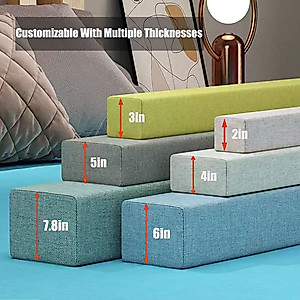 BFYYML Custom Bed Gap Filler, Mattress Gap Filler Wall Side, Thick Wedge Headboard Space Filler, High-Density 45D Sponge Removable Cover, Mattress Extender for King Queen Full Bed