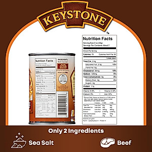 Keystone All Natural Ground Beef 14 Ounce Long Term Emergency Survival Food Canned Meat | Fully Cooked Ready to Eat | Gluten Free Family Pack of 6