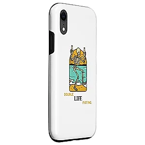 iPhone XR Funny Double Fisting Life with Skeleton Alcohol Summer Fun Case