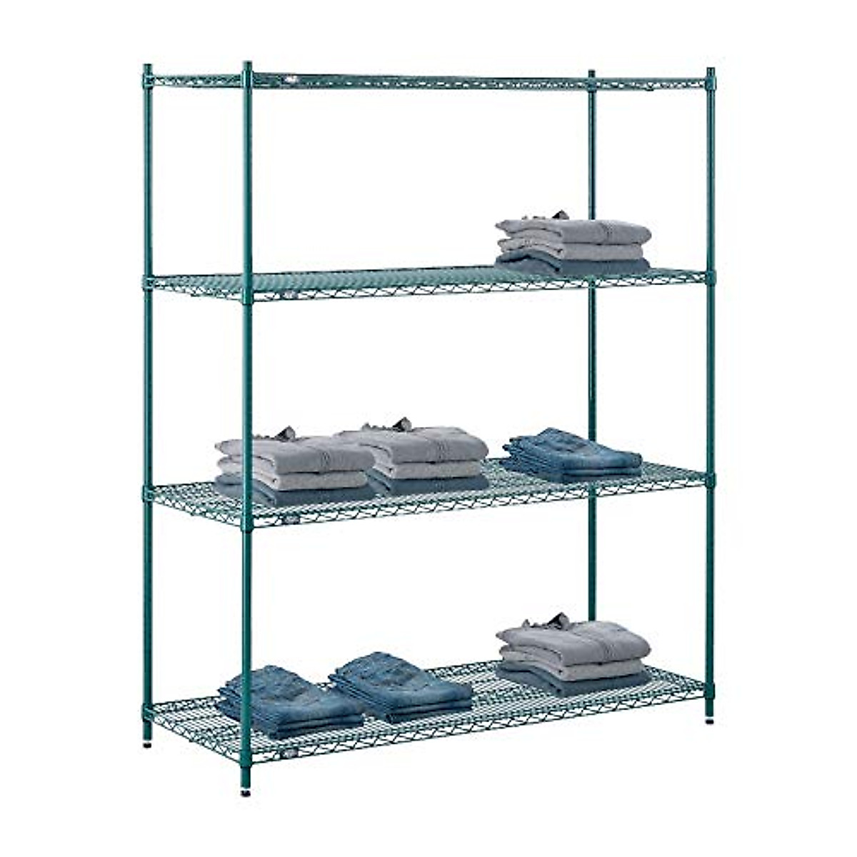 Nexel Wire Shelving, Green Epoxy, 60" W X 24" D X 74" H