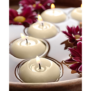 Treela 80 Pcs 1.73 Inch Unscented Floating Candles, Dripless Tealight Candles Home Decorations, Cute and Elegant Burning Candles for Wedding Vases Centerpieces Party Accessories (Ivory)