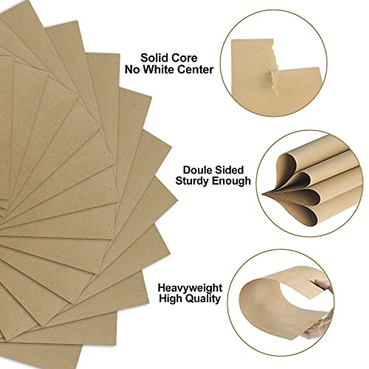 Brown Kraft Cardstock - 8.5'' x 11'' 85lb Cover Card Stock Heavyweight Paper Perfect for Scrapbooks, Art, Crafts, Business Cards 25 Sheets 250g UAP13KP