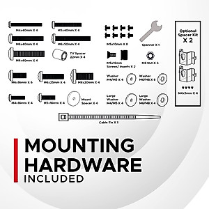 Soundbass Arc TV Mount, Black, Compatible with Sonos Arc Mounting Bracket for TV, Full Hardware Kit Included, Arc Soundbar, Designed in The UK