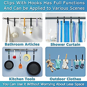 XoYoZo Laundry Hooks with Clips Hanger Closet Organizer Clamps Socks Boot Bras Towels for Bathroom Wardrobe Kitchen Office 4Pcs (Purple)