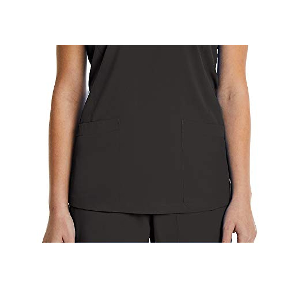 Scrubs for Women Set 7 Pocket 4-Way Stretch Mock Wrap and Jogger Pant Elements EL9905 (Pewter, Large)