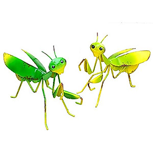GIFTME 5 Metal Mantis Garden Yard Art Decor Set of 2 Lawn Patio Tree Ornaments Sculpture