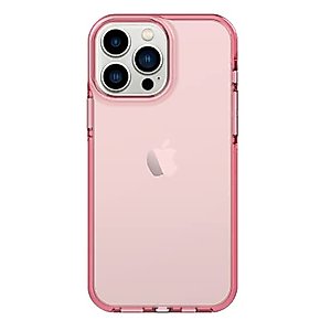 ArtsEvo Shockproof Clear Design for iPhone 14 Pro Case, Certified 6.6ft Drop Protection, Raised Edges Protect Camera and Screen,Pink